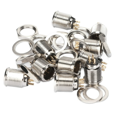 10Pcs 5 Pin Metal Panel Mount, XLR Male Jack 5 Pin Socket Connector ...