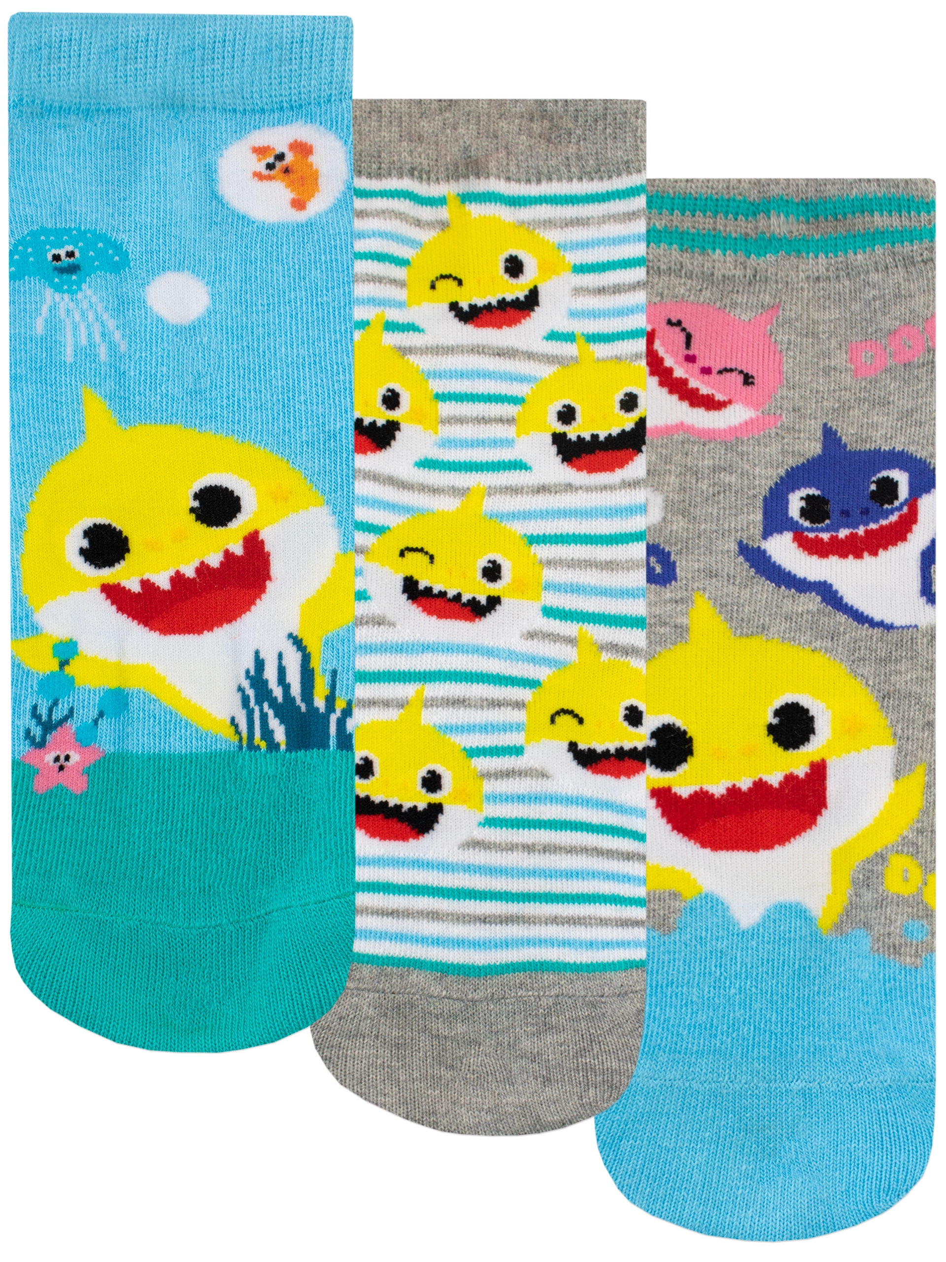 Baby Shark Boys Socks Pack of 3 Sizes Kids 4 - Adults 7 - Walmart.com