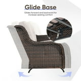 POCASSY 52" Width Outdoor Loveseat, Rocking Glider All Weather Wicker ...