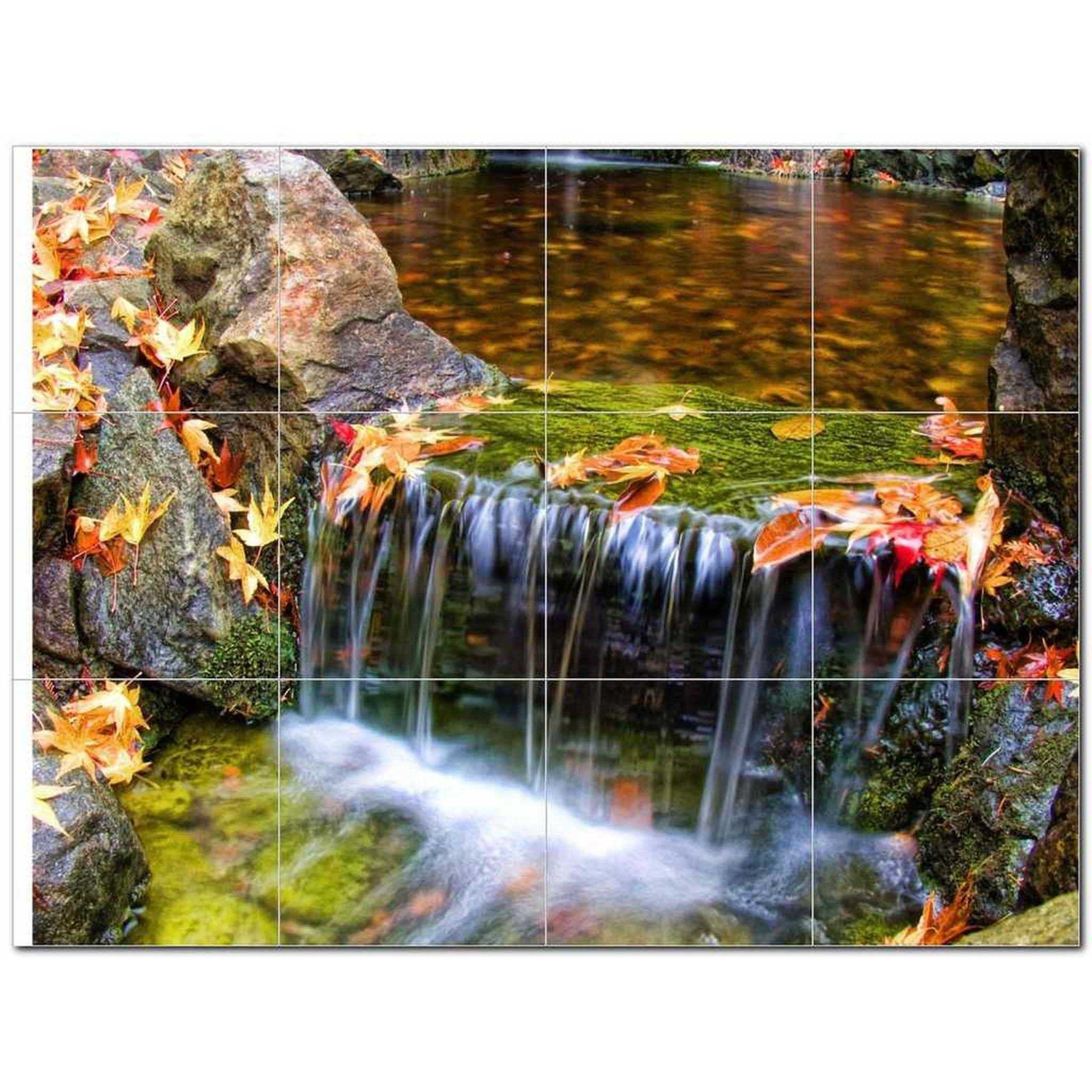 Waterfall Picture Ceramic Tile Mural Kitchen Backsplash Bathroom Shower ...