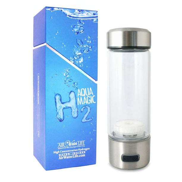 Aqua Magic H2 Hydrogen Rich Ionize Water Portable Glass Bottle by Air ...