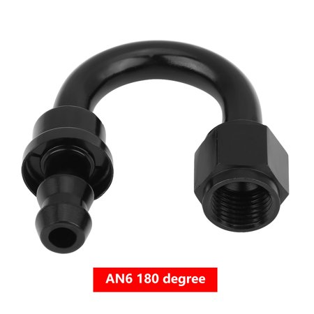 AN6 180 Degree Universal Oil Fuel Push-On Aluminum Hose End Fittings Adapter Black | Walmart Canada