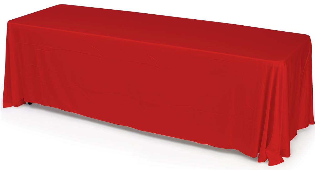 8ft. Portable Folding Table with Red Polyester Tablecloth to Cover All ...