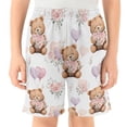 BZSMCE Adjustable Drawstring Casual Shorts With Watercolor Brown Teddy ...