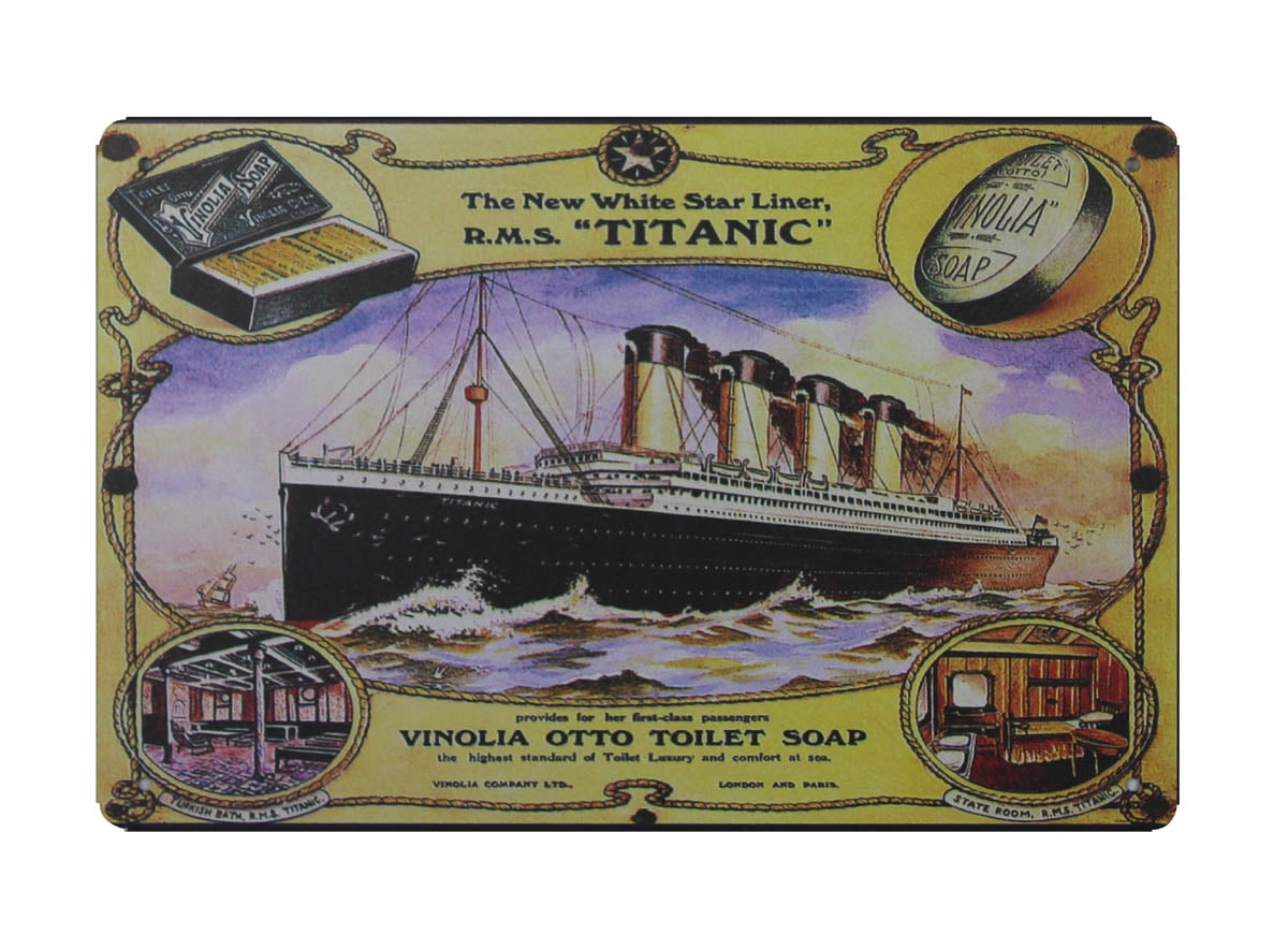 Vinolia Soap Titanic metal tin sign vintage style reproduction 12 x 8 ...