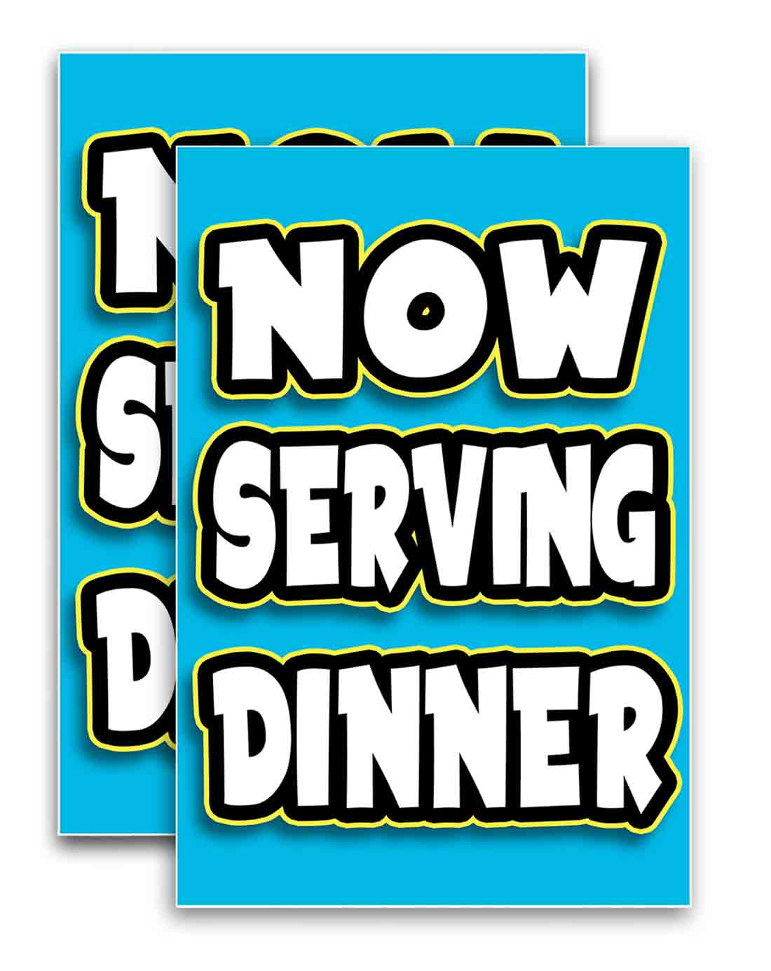 Now Serving Dinner (24" X 36") Vinyl Decal Only (Pack of 2) |Sign ...