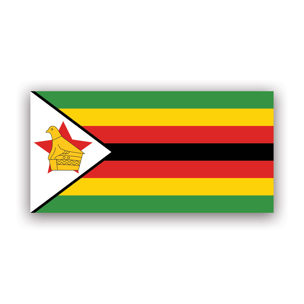 Zimbabwean Flag Sticker Decal - Self Adhesive Vinyl - Weatherproof ...