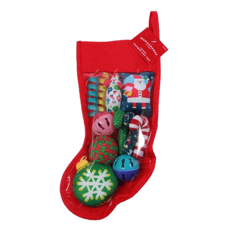 Holiday Cat Toy Stocking Gift Set - 11pk - Wondershop - Walmart.com