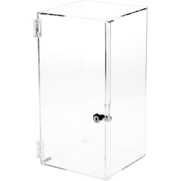 Plymor Clear Acrylic Display Case with Black Base (Mirror Back), 12" x ...