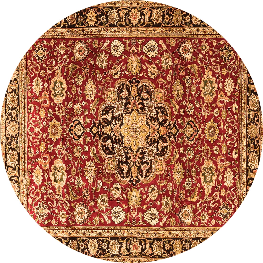 Ahgly Company Indoor Round Persian Orange Traditional Area Rugs, 7 ...