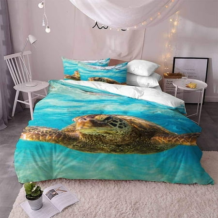 Animal Bedding Set Print Sea Turtle Bed Set Turtle Pattern Duvet Cover ...