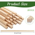 NOGIS 20 Pack 12 x 1/2 x 1/2 Inch Square Wooden Dowels, Unfinished ...