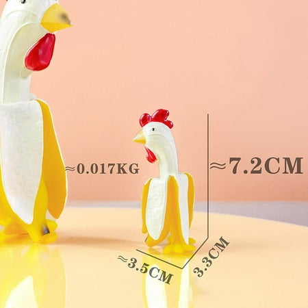 Langgg Banana Chicken Statues Hen Sculptures Bookshelf Decor Rooster ...