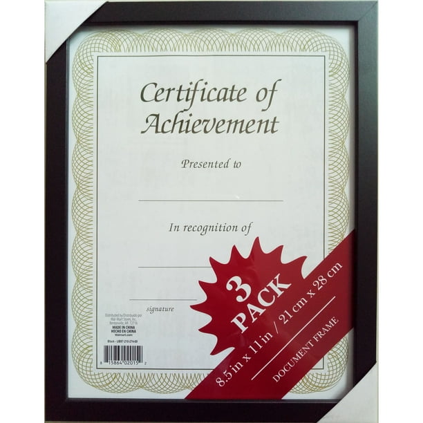 Basic Black Metal Document Frame - 8.5 x 11 in. - Walmart.com
