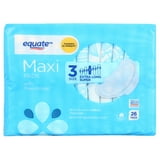 Equate Maxi Pads with Wings, Unscented, Super Absorbency, Size 3 (26 ...