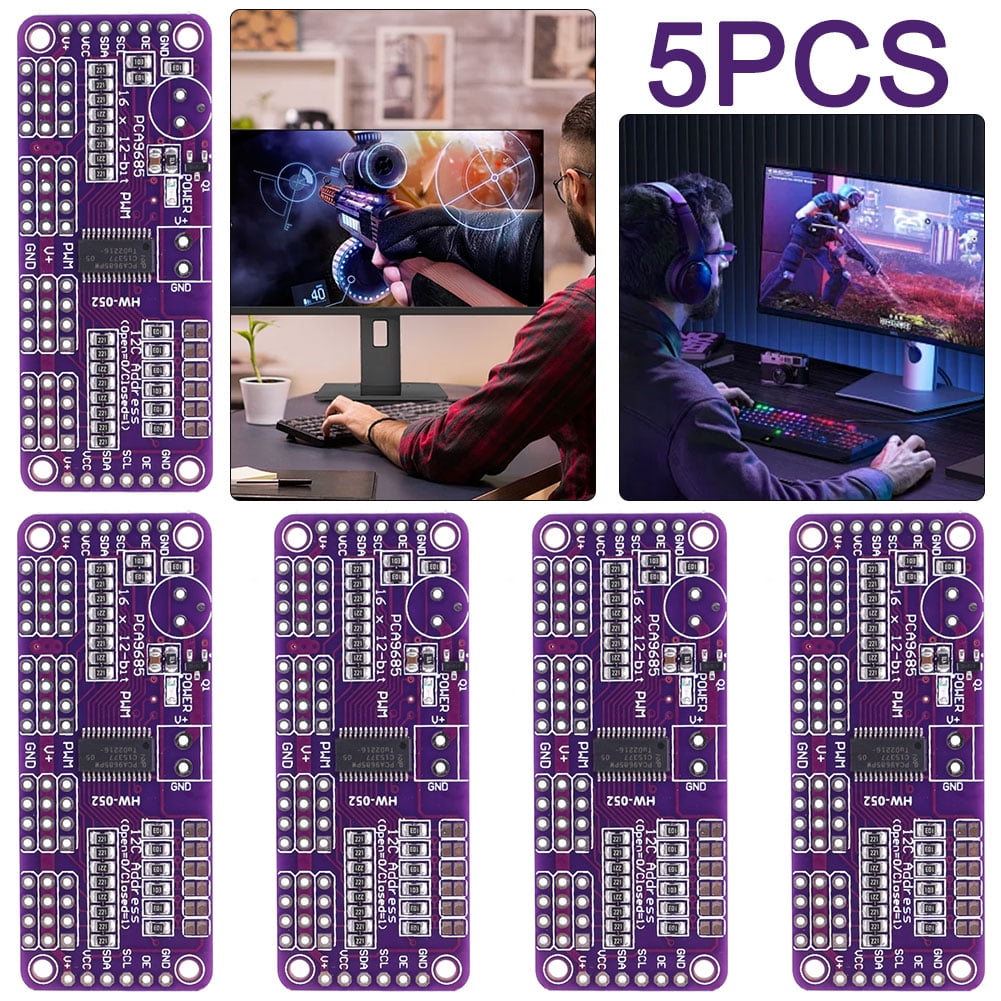 [HW-052] 5 uds PCA9685 16 canales 12 bits Fm + I2C bus módulo control servocontrolador PWM ...