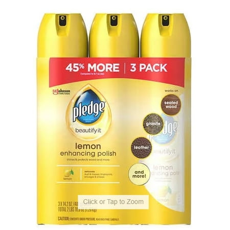 Pledge Enhancing Polish, Lemon, 14.2 oz, 3 ct | Walmart Canada
