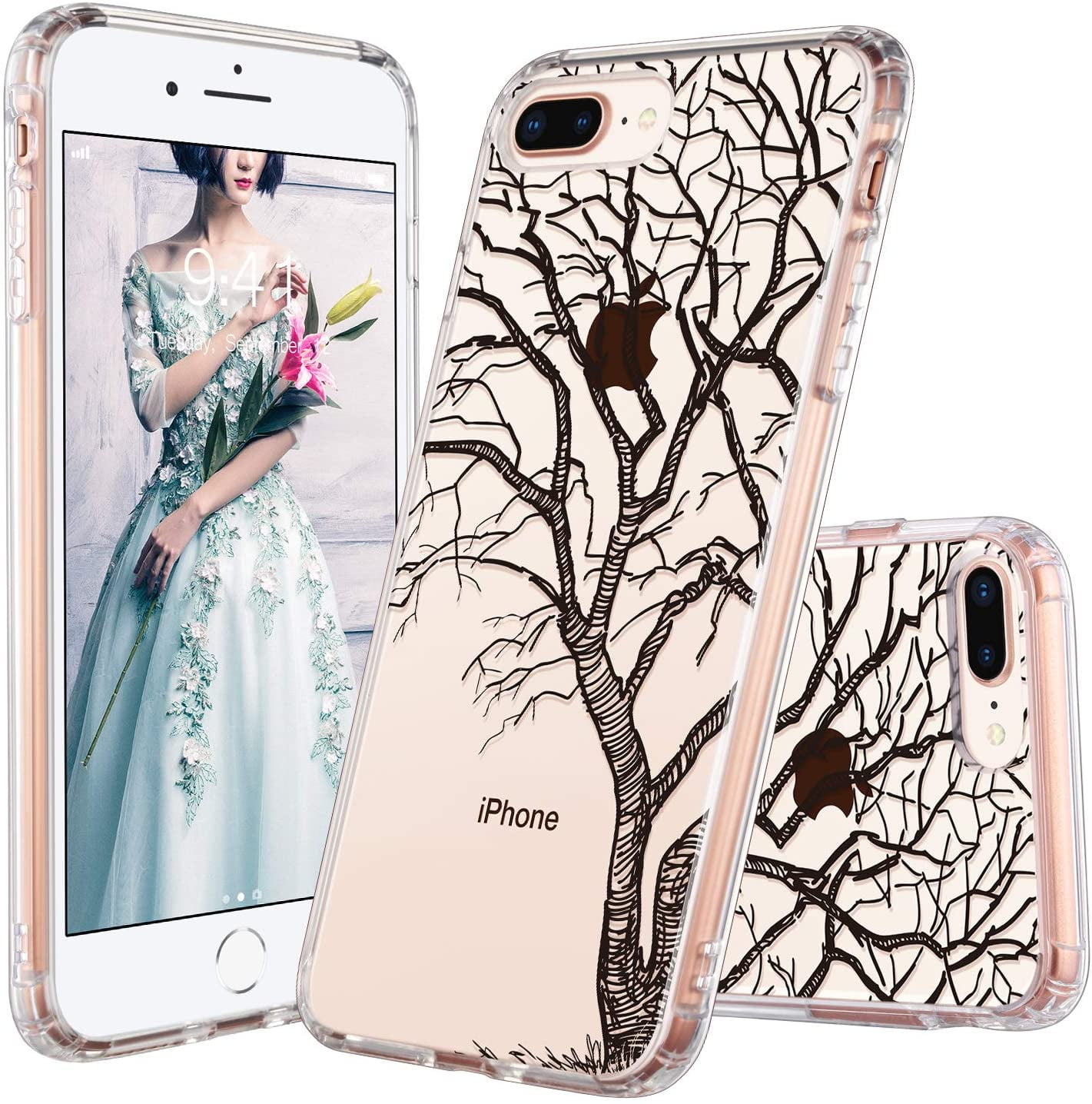 iPhone 8 Plus Case, iPhone 7 Plus Case, ULAK Clear with Design Flexible ...