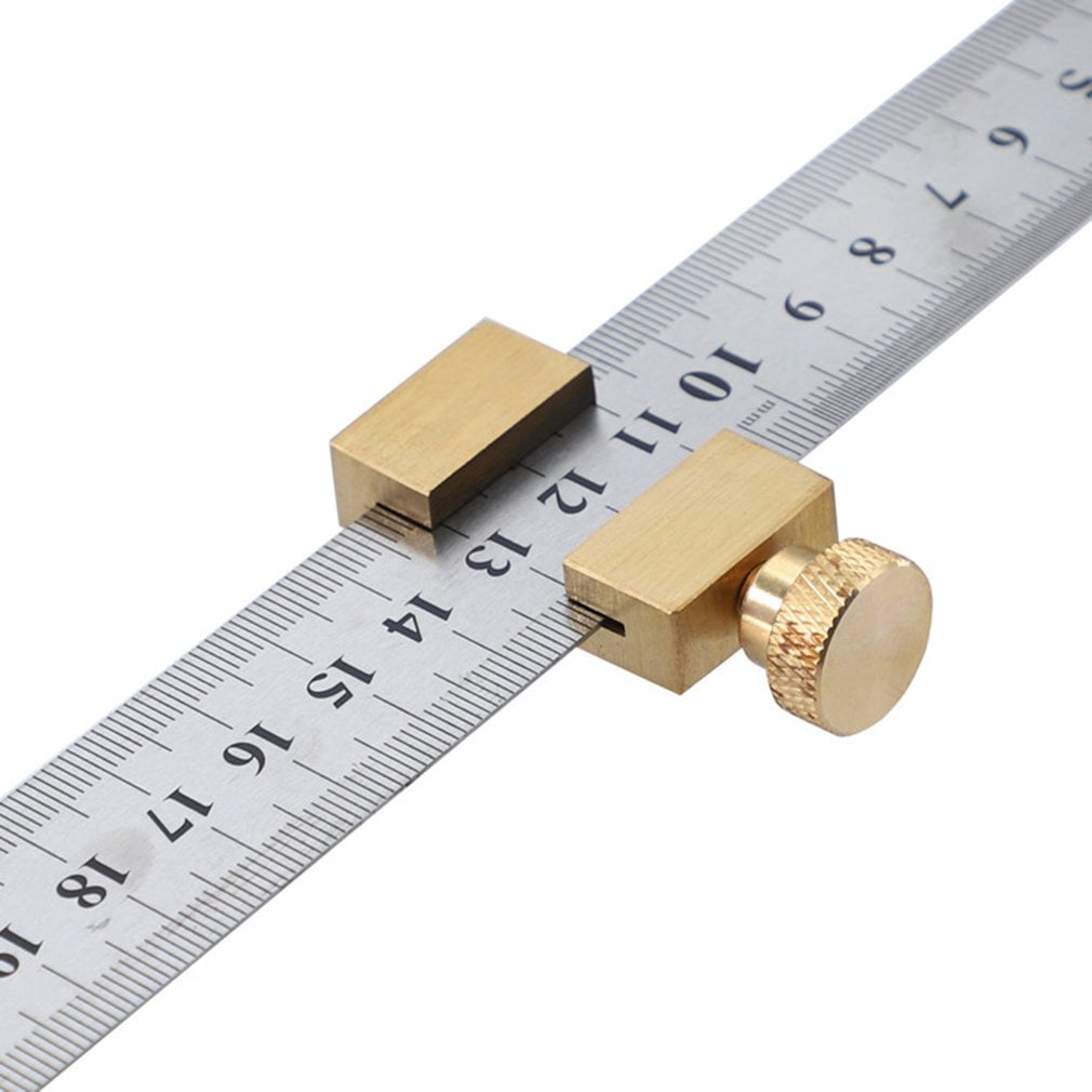 OUTAD Steel Ruler Positioning Block Brass Angle Plotter Line Marking ...