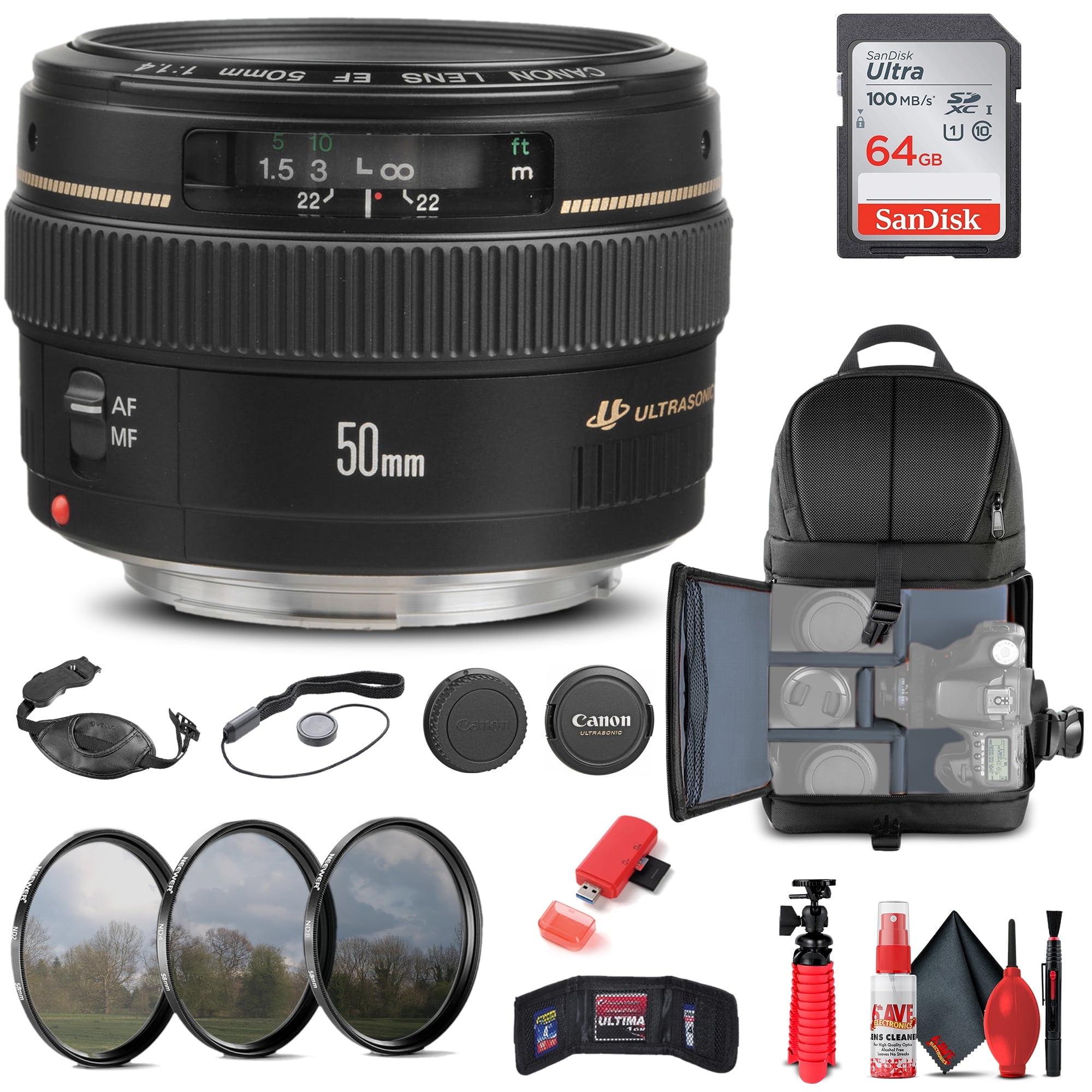 Click here for Canon Ef 50mm F/1.4 Usm Lens (2515a003) + Filter +... prices