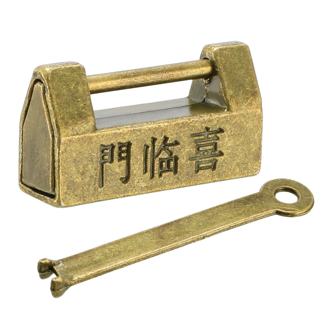 33mm Body Wide Padlock Carved Chinese Old Style Zinc Alloy Brass Plated ...