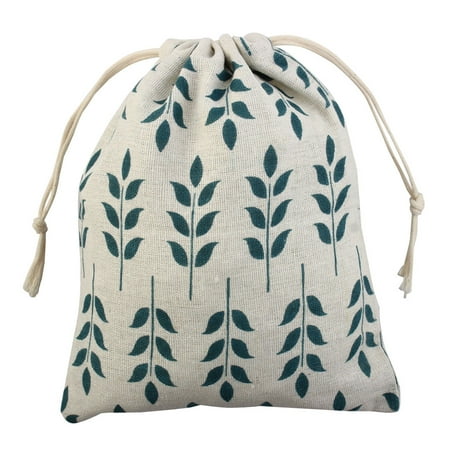 Travel Leaf Pattern Sundries Storage Candies Gift Pouch Drawstring Bag ...