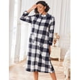 Ekouaer Women Zipper Robe Fleece Long Sleeves Bathrobe Sleepwear Warm ...