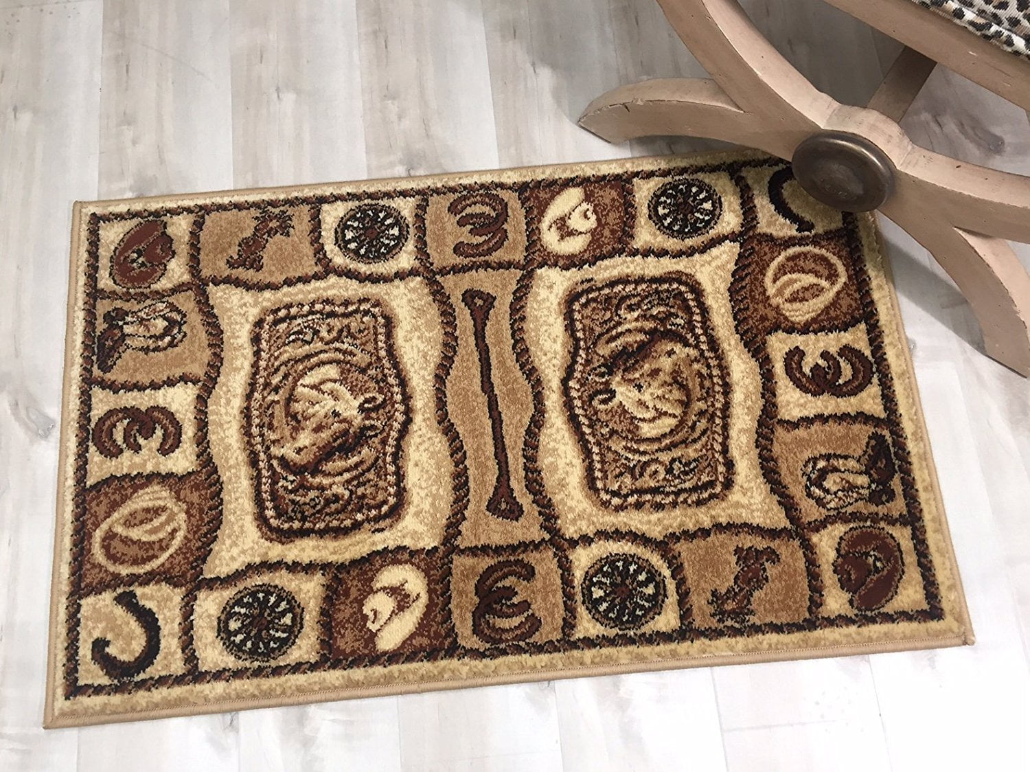 Handcraft Rugs Cabin Rug Lodge, Cabin Nature and Animals Area Rug ...