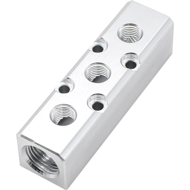 Air Manifold, 3 Way 5 Port Air Compressor Manifold, Aluminum Air Hose ...
