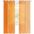 Bright Orange Ombre Sheer Curtains 72 Inch Long 2 Panels, Amber Wood ...