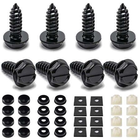 License Plate Screw Kit, 8 Sets Stainless Anti Theft License Plate ...