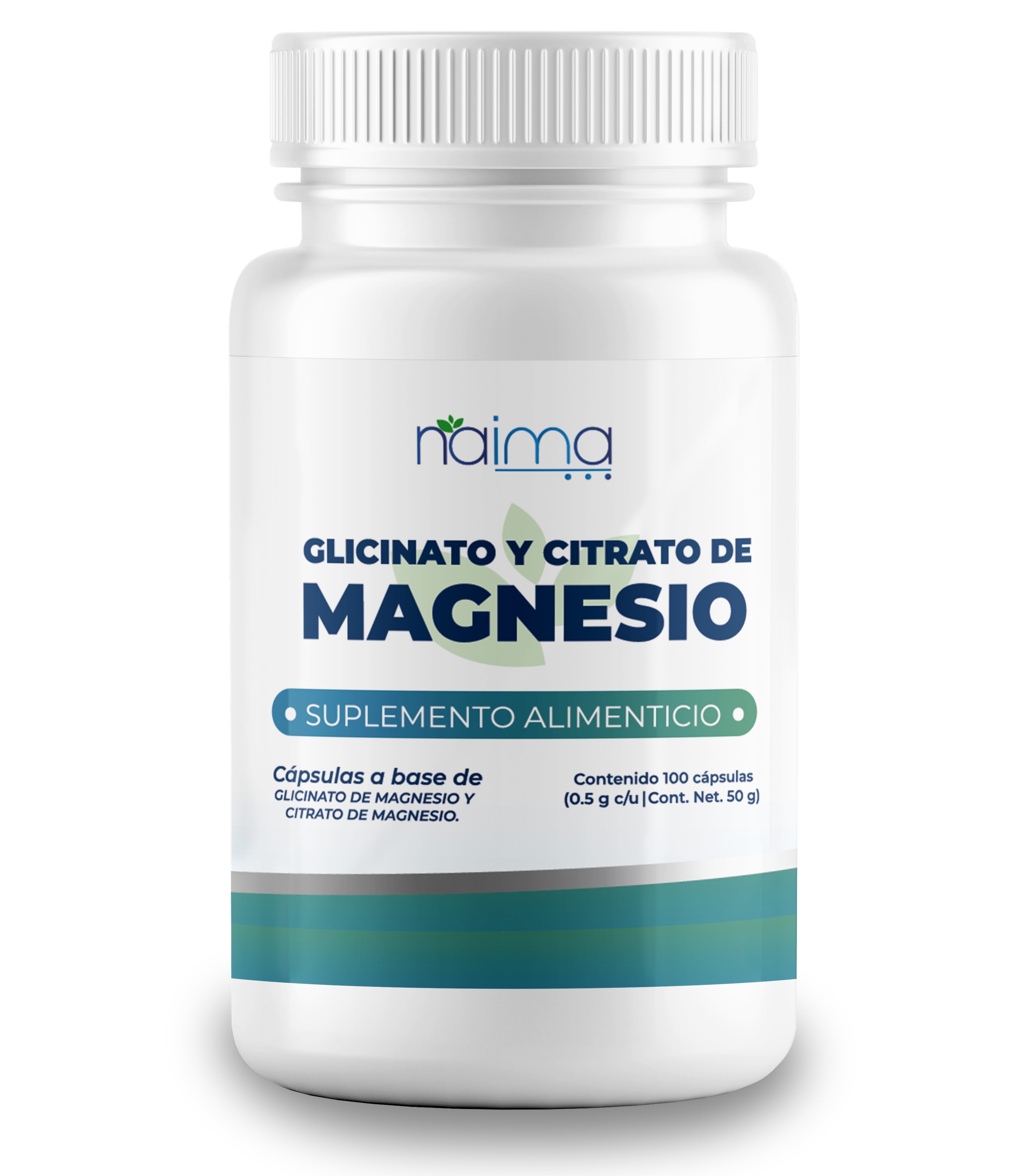 Citrato de Magnesio y Glicinato de Magnesio 100 Cápsulas, NAIMA ...