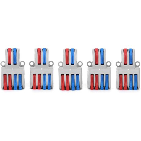 5pcs Quick Wiring Connectors Fast Connection Terminal Blocks 2-In-4-Out ...