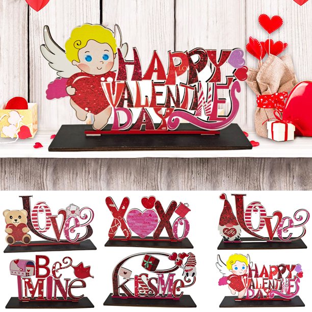 Table Decoration Signs Exquisite DIY Density Board Lovely Letter Shaped ...