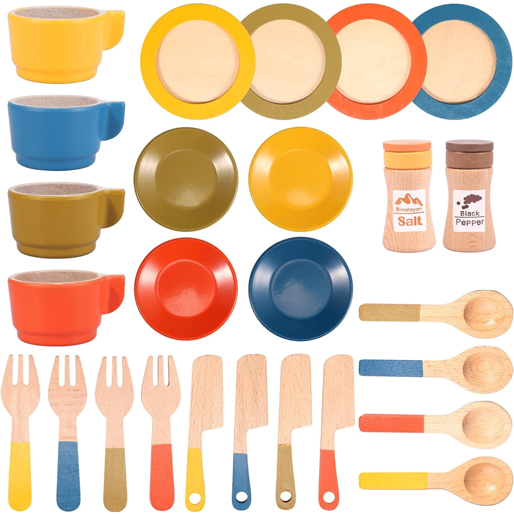Click here for Unbranded Hugfegwe 26pcs Wooden Toy Kitchen Dish S... prices