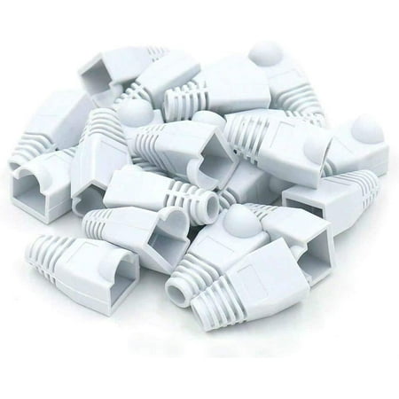 100 Pack White RJ-45 Connectors RJ45 Cat6 Cat5E Plugs Ethernet Network ...