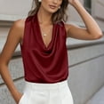 Gufahion Women's Cowl Neck Camisole Silk Satin Tank Tops Cami Blouse ...
