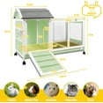Petscosset Two-Story Fir Rabbit Hutch - Indoor/Outdoor Bunny Cage with ...