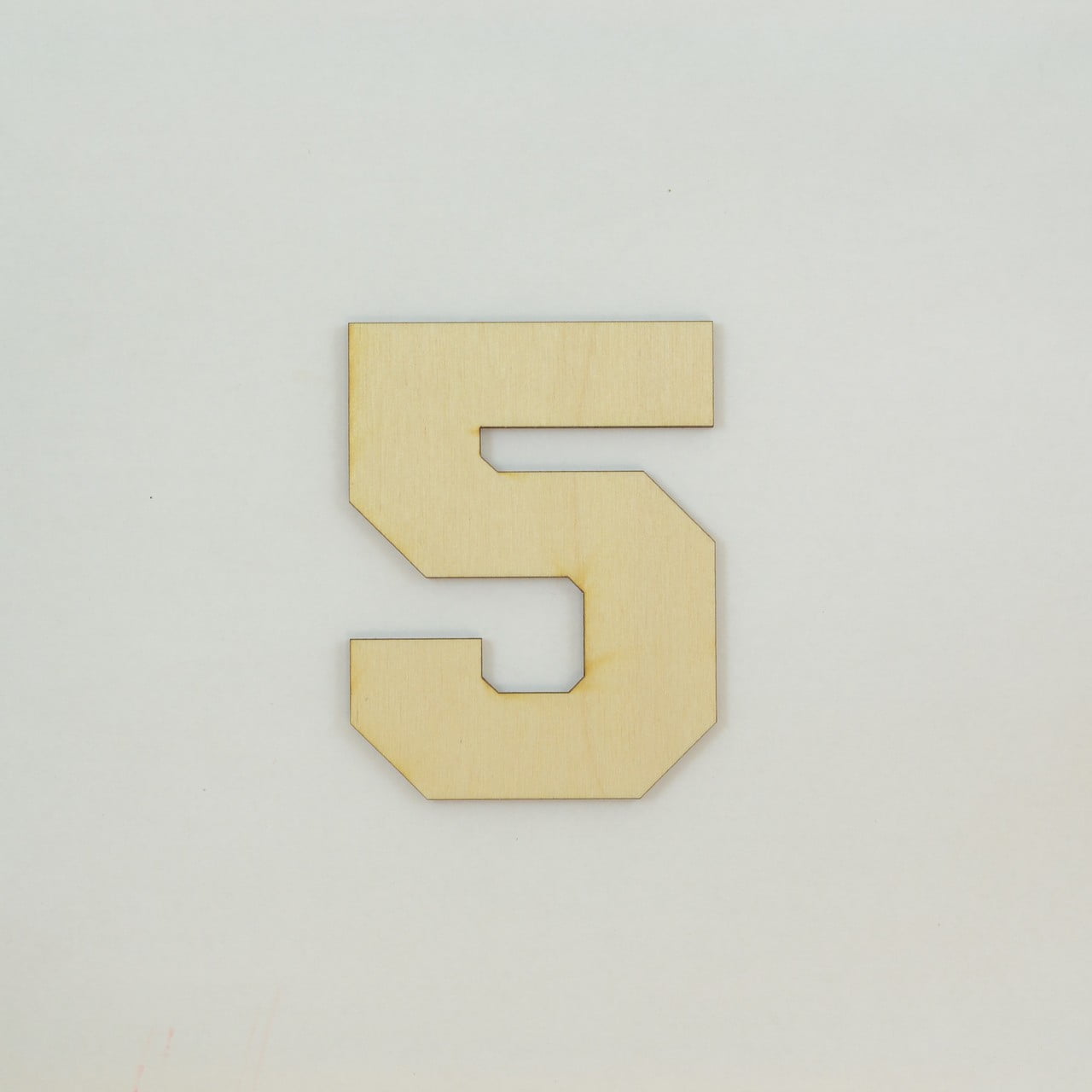 1 Pc, 5 Inch X 1/4 Inch Thick Collegiate Font Wood Numbers 5 Easy To ...