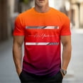 Afdoent Mens T Shirts Summer Casual Gradient Letter Print Short Sleeve ...
