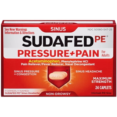 Sudafed PE Maximum Strength Sinus Decongestant, Non-Drowsy Allergy ...