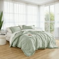 Regency Heights Full/Queen Comforter Set Sage, 3 Pieces Quilted Ruffle ...