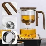 JEELLK Magic Tea Pot, Water Separation Glass Teapot With Wooden Handle ...