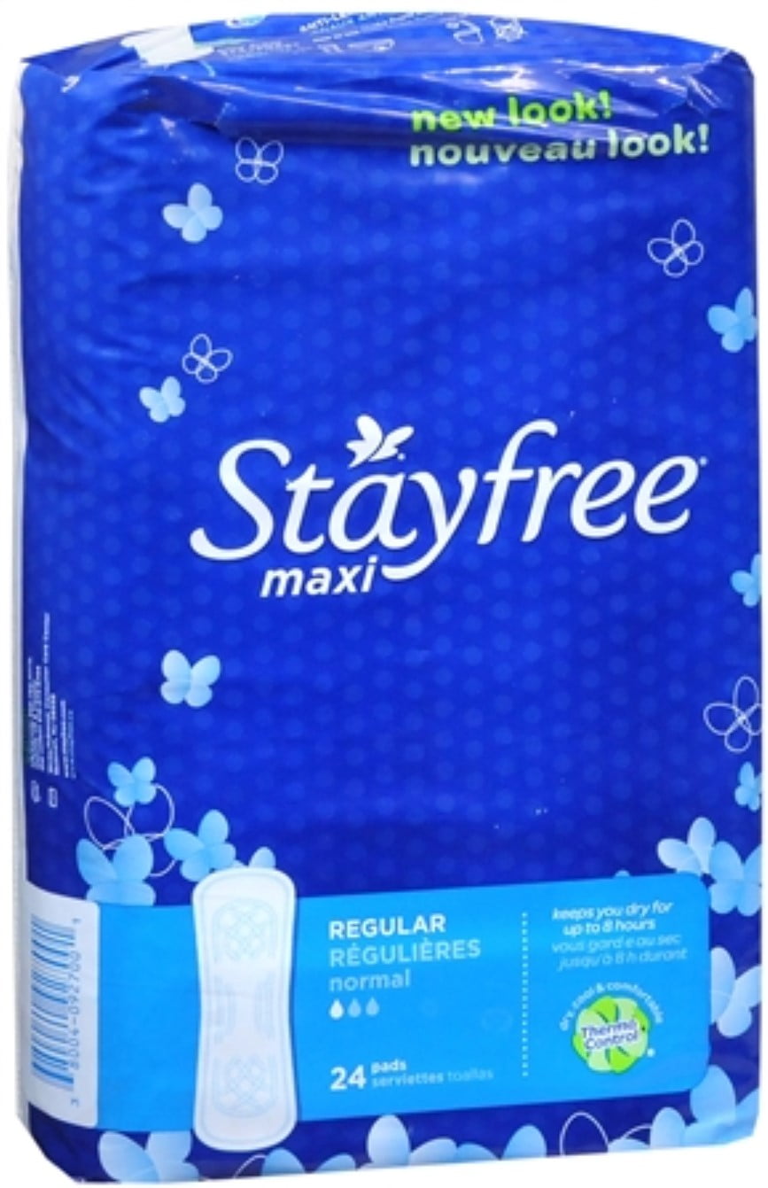 STAYFREE Maxi Pads Regular 24 Each (Pack of 2) - Walmart.com