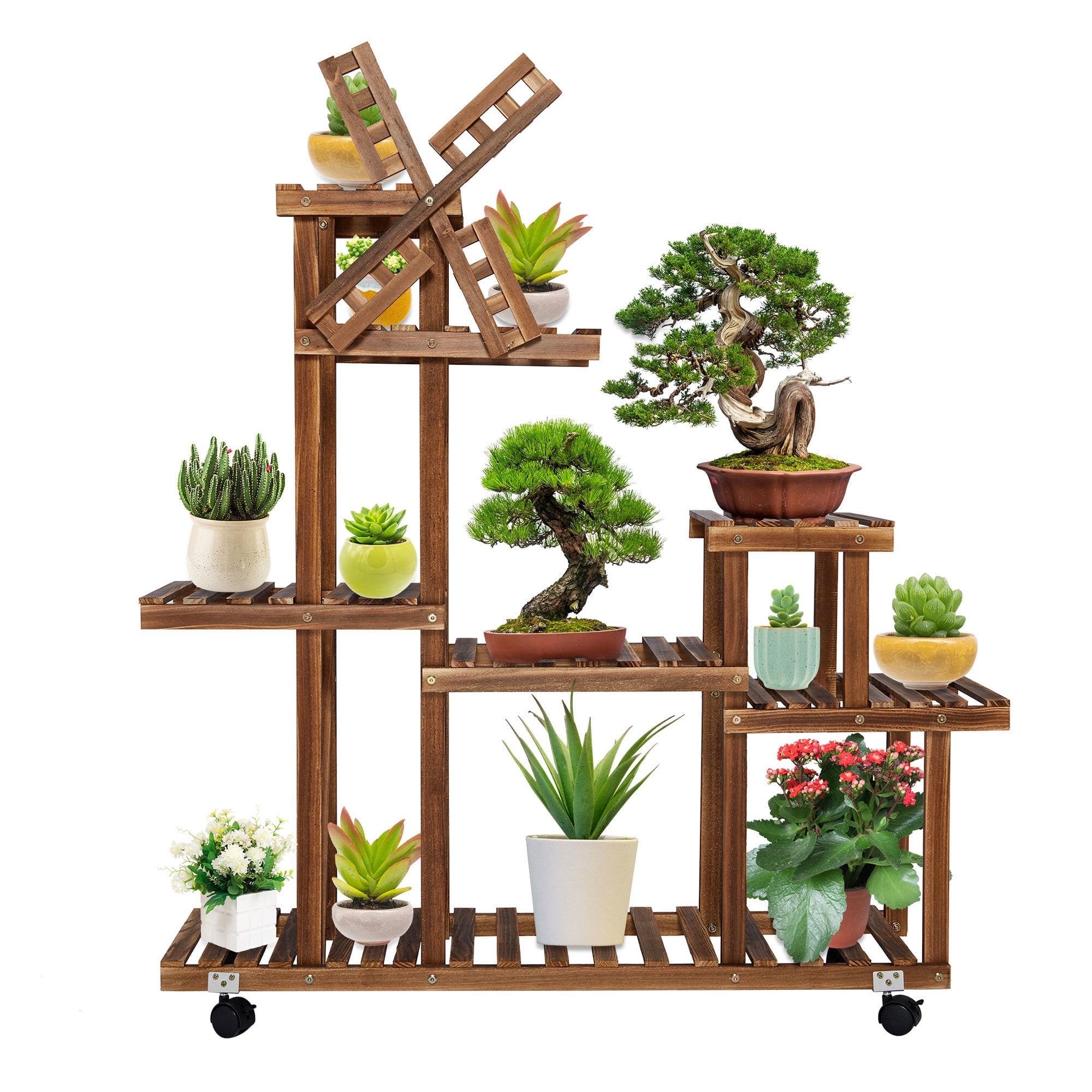 FANNYC Multifunctional Windmill Plant Flower Stand Diagonal Support ...