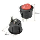 10x SPDT On/Off Red Round Rocker Switch Circle Car/Truck/Boat 12V DC AC ...