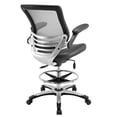 Scranton & Co Faux Leather Mesh Drafting Stool in Gray - Walmart.com