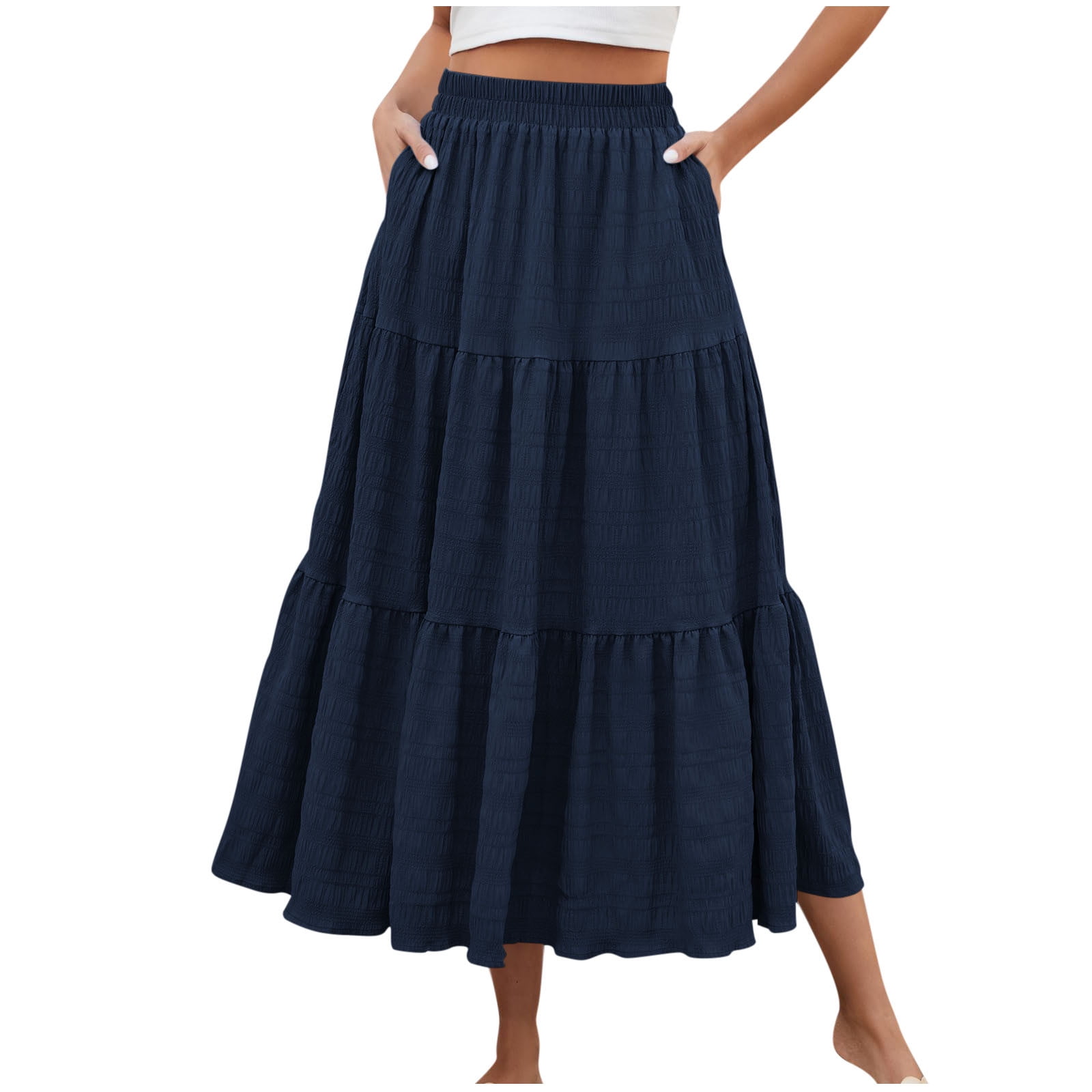 Click here for Bocqde Flowy Skirts For Women Summer Solid A-Line... prices
