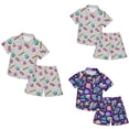 Bobifish Little Boys Outfit Set Retro Style Printed Short Sleeve Button ...