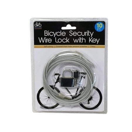 Kole Imports GE787-2 Bicycle Security Wire Lock with Key, Pack of 2 ...